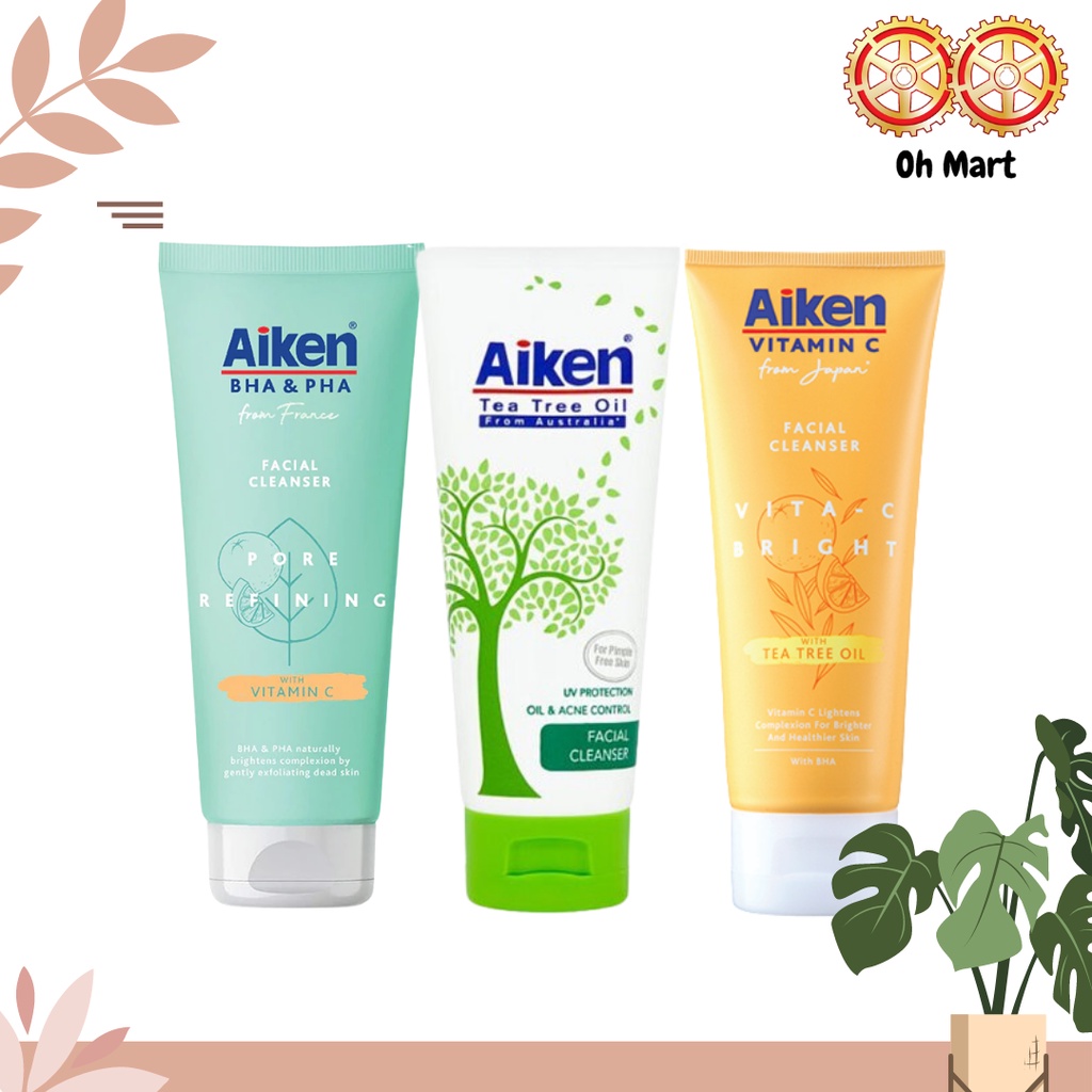 Aiken Tea Tree Oil Facial Cleanser/Vitamin-C Bright Cleanser 100 g ...