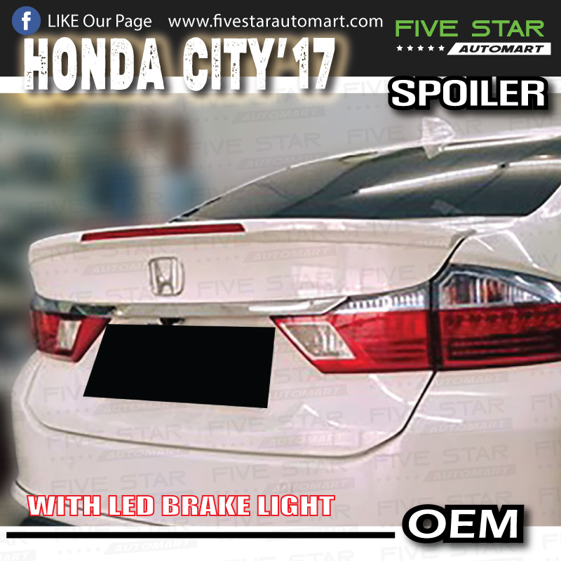 Honda City 2017 OEM Spoiler With LED Brake Light ABS 2K Paint**Original ...
