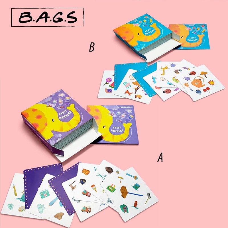 TheBags 54pcs Cards Childrens Early Education Toys Crazy Matching ...