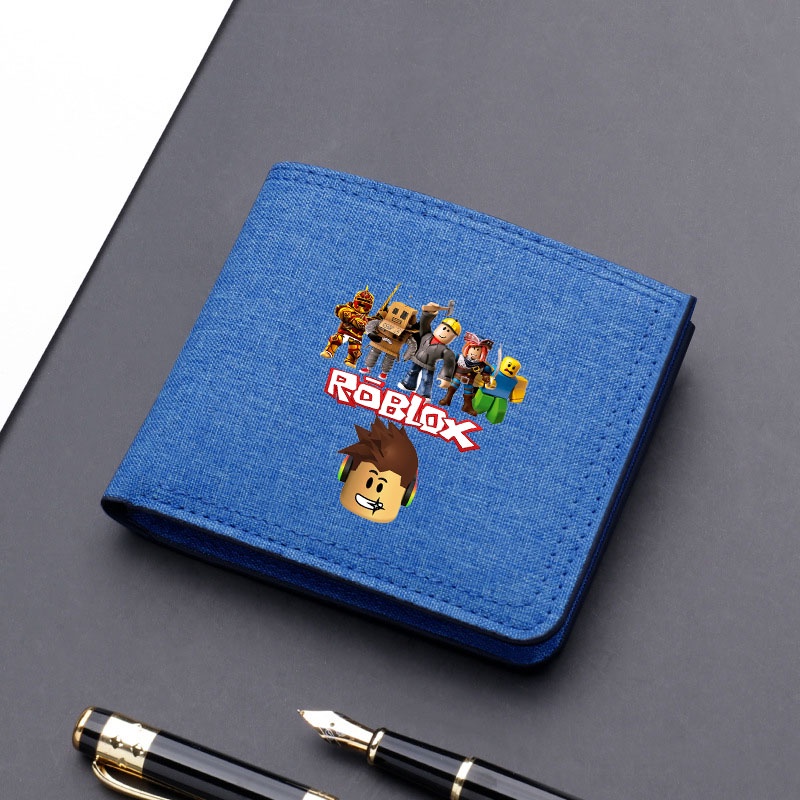 Roblox kids Wallet Roblox Printed Bifold Wallet Boy Canvas Coin Purse ...