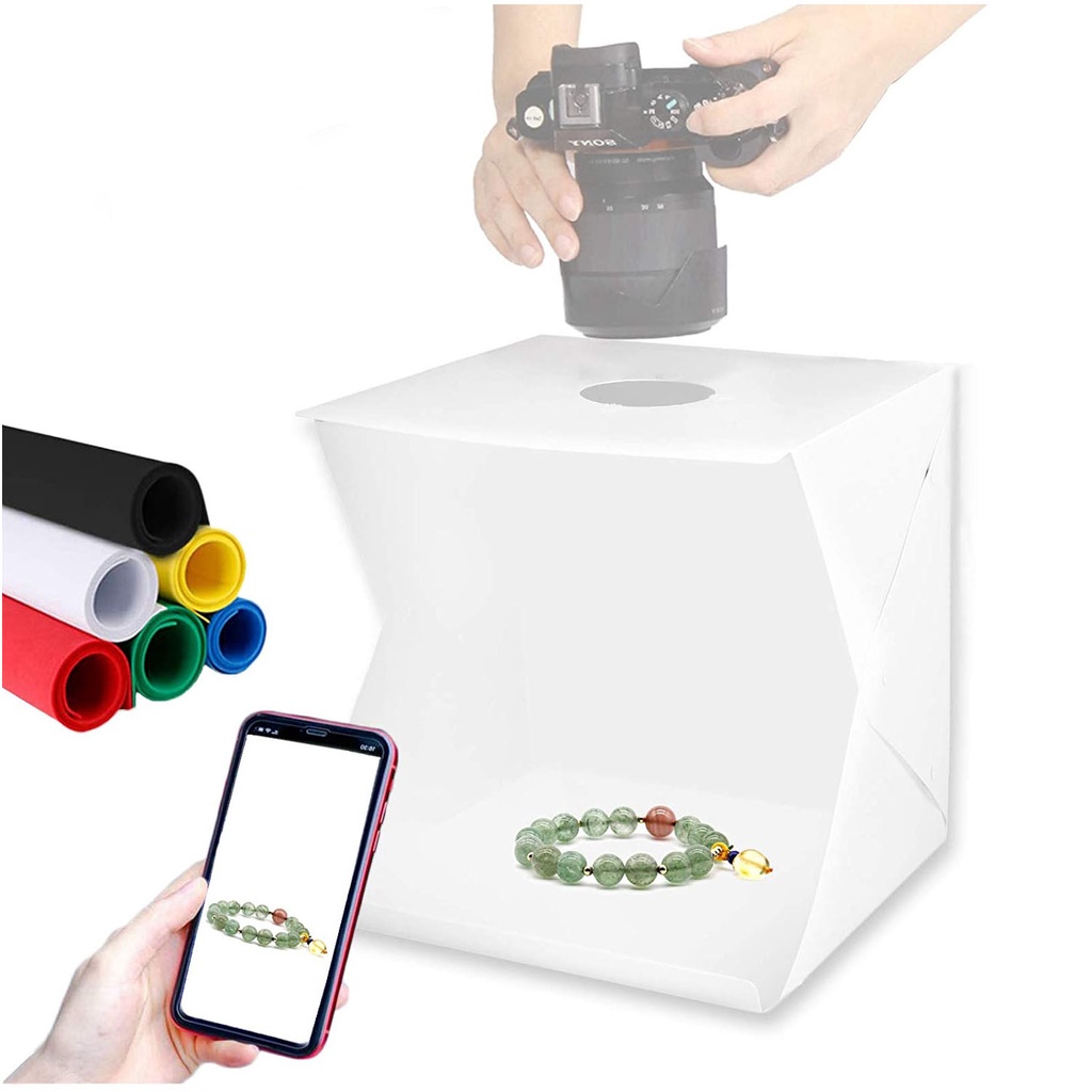 Mini Studio 24cm 2LED 6color Camera Photo Studio Light Box Photography ...
