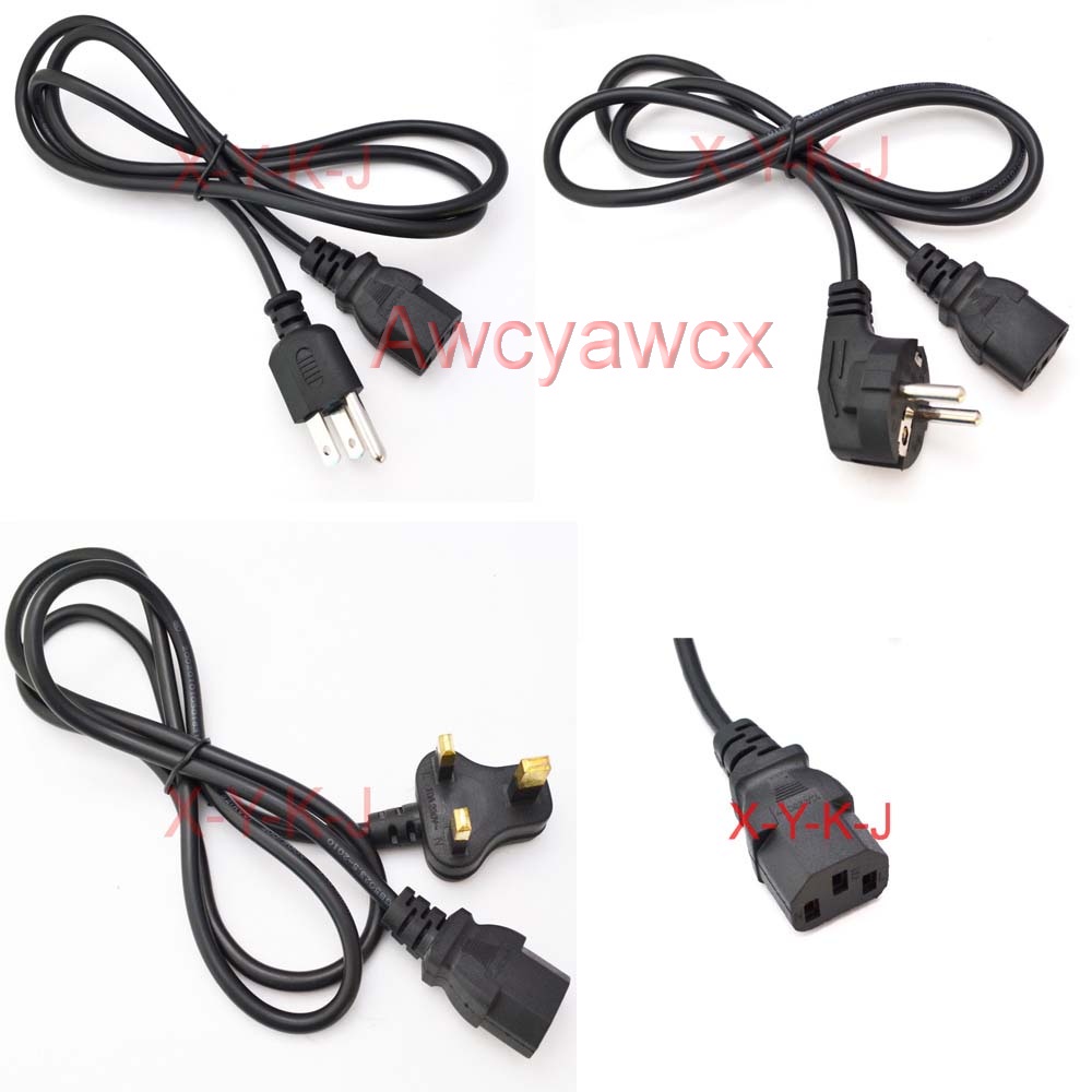 AC Power adapter To IEC C13 Kettle Lead Cable 2 3 Pin for PC Monitor TV ...