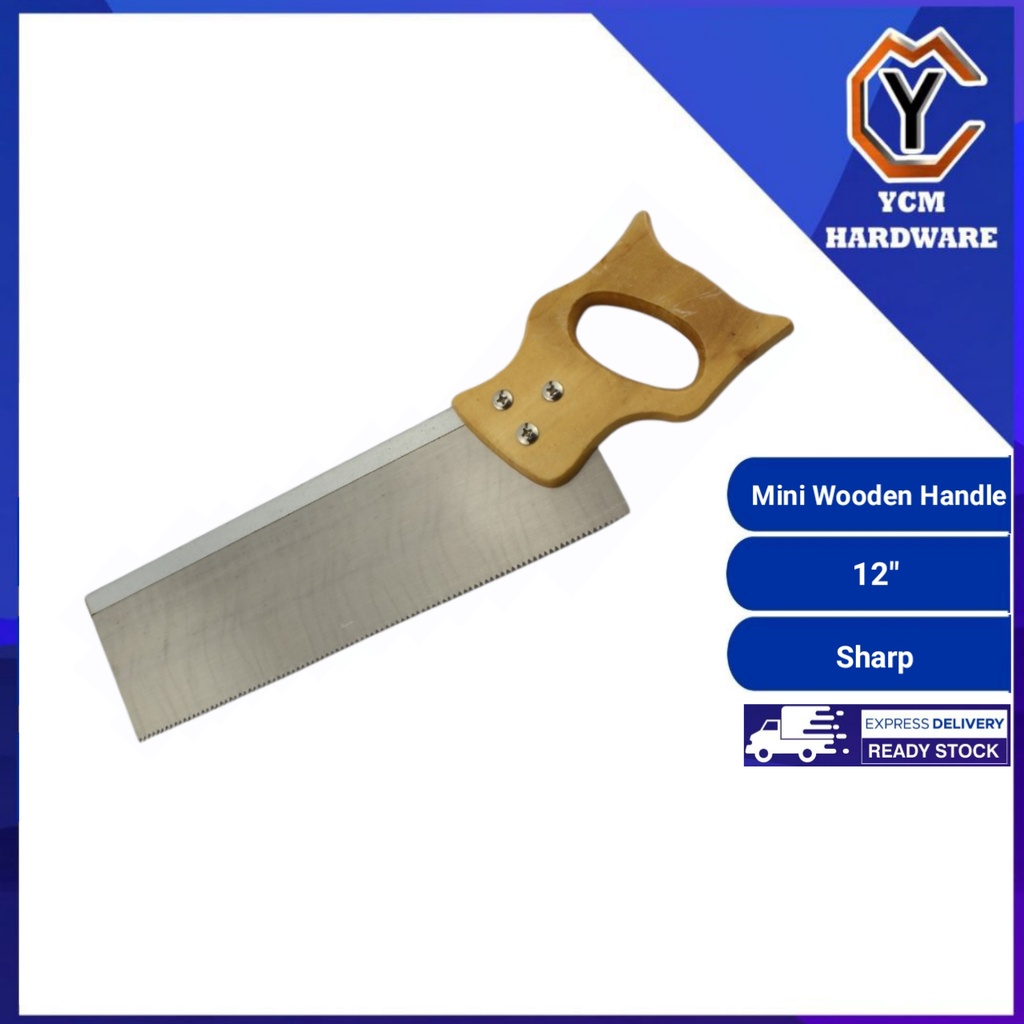12'' Wooden Handle Hand Saw Home Living Tools Sharp Gergaji Kayu Mata ...