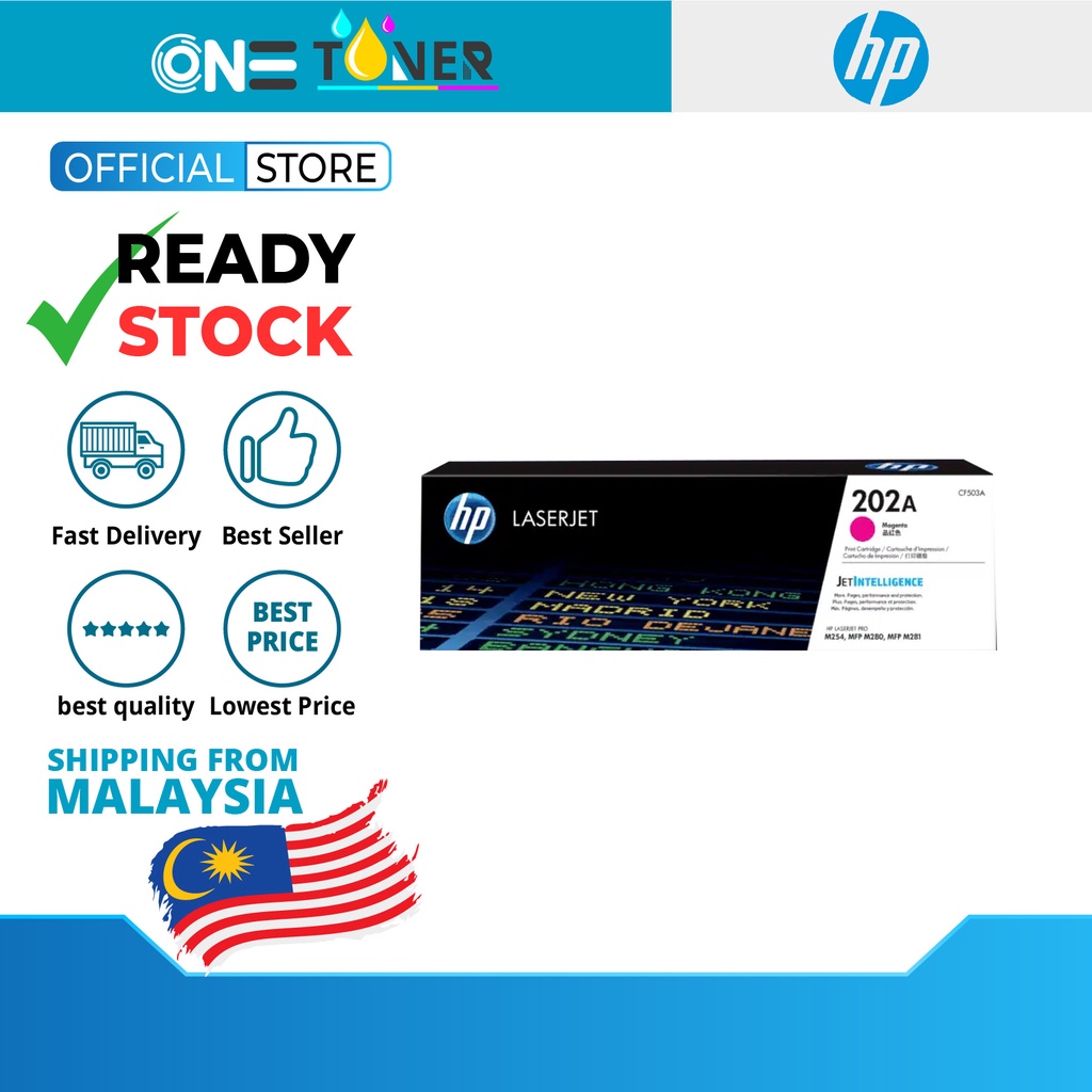 OFFICIAL ORIGINAL HP 202A Magenta LaserJet Toner Cartridge (CF503A ...