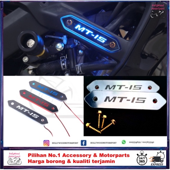 YAMAHA MT15 LOGO EMBLEM PLATE ALLOY LED LIGHT MT-15 ACCESSORY BODY ...