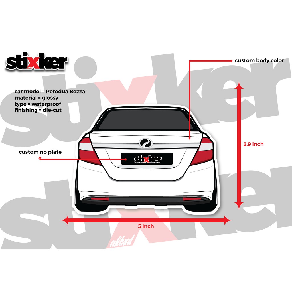 Sticker Belakang Kereta Perodua Bezza | Shopee Malaysia