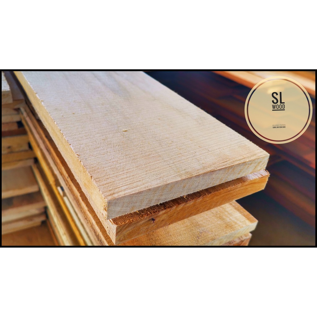 10(T)mm × 15(W)mm = 4'feet&3'feet (L) Balau Solid Wood Timber Smooth ...