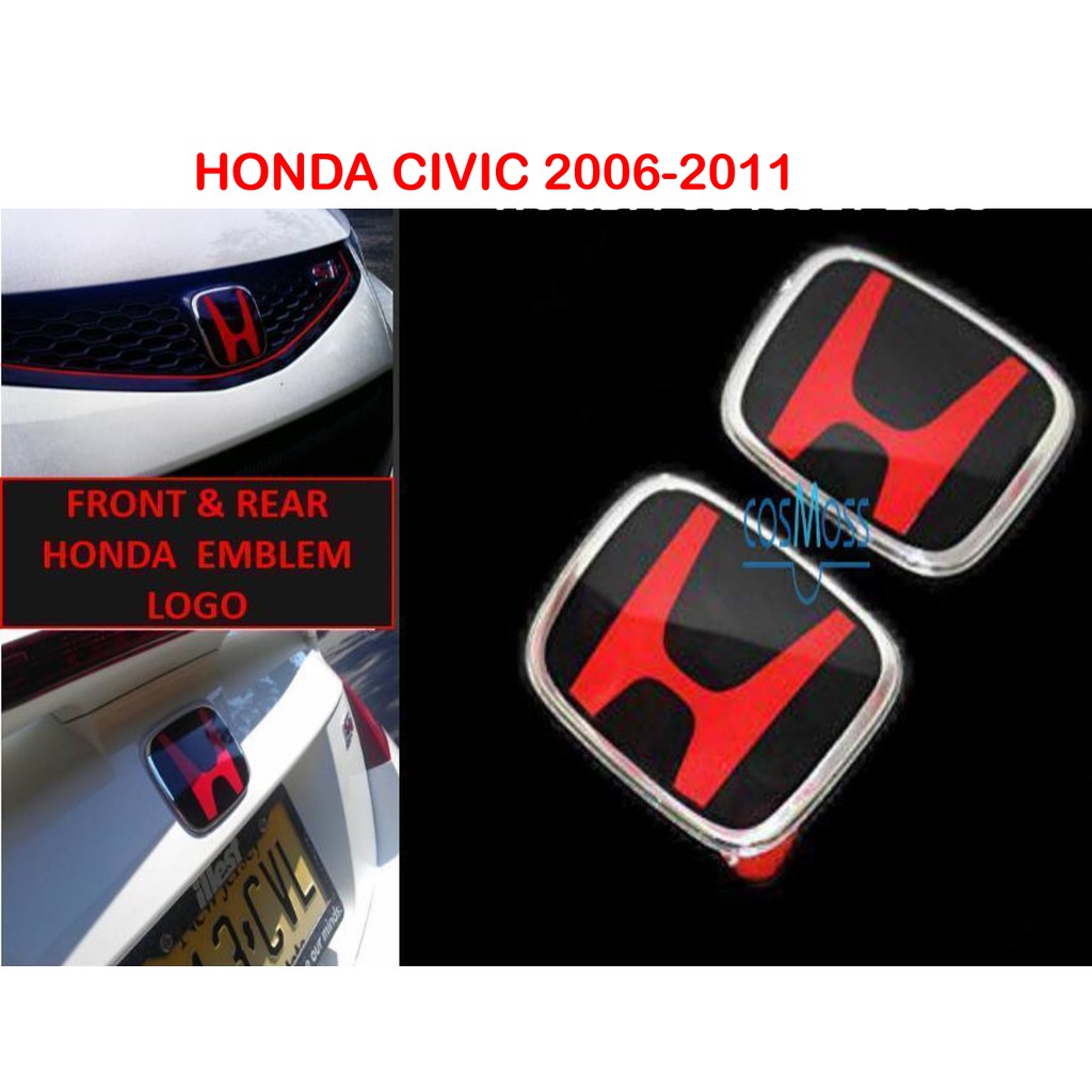 (2 PCS) Honda Civic FD 2006 - 2011 Type-R Front & Rear Logo(Badge ...