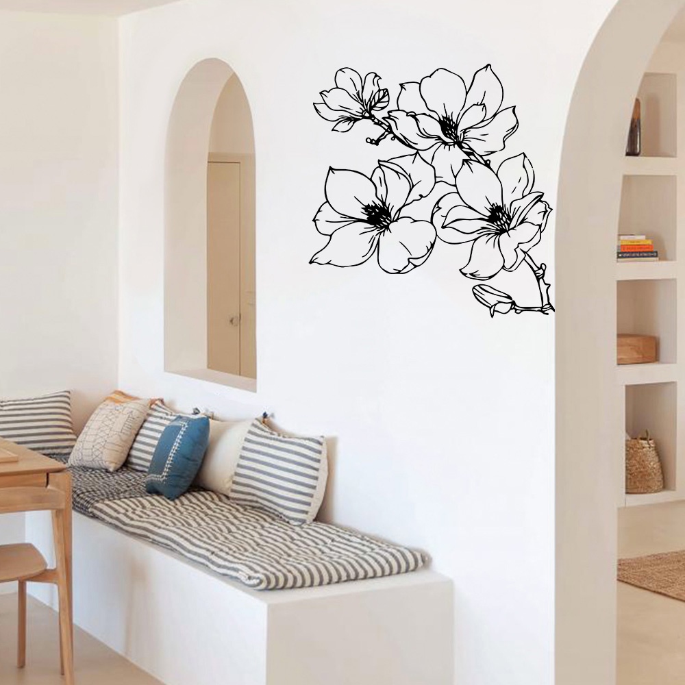 Cartoon Peony Pvc Wall Decals Home Decor For Living Room Kids Room Wall ...