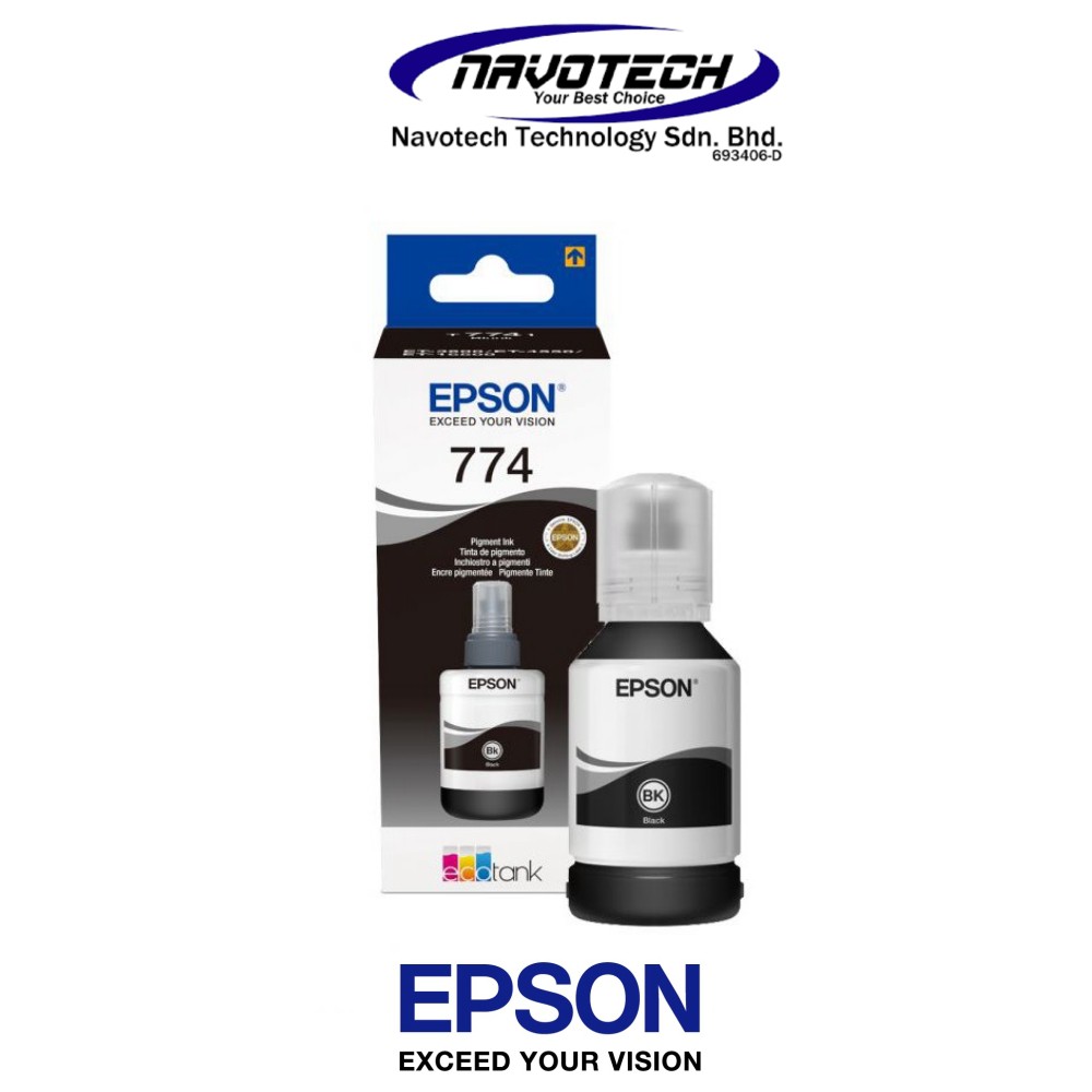 EPSON 774 Pigment Black Ink Printer M100 M105 M200 M205 L605 L655 L1455 ...