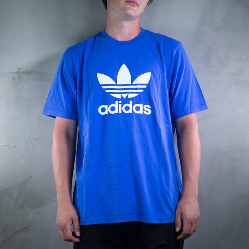 Adidas Trefoil Blue T-shirt Size M and L | Shopee Malaysia
