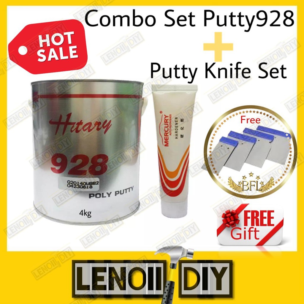 4KG HITARY 928 Poly Putty Grey Brown With Hardener FREE 1 Set Putty ...