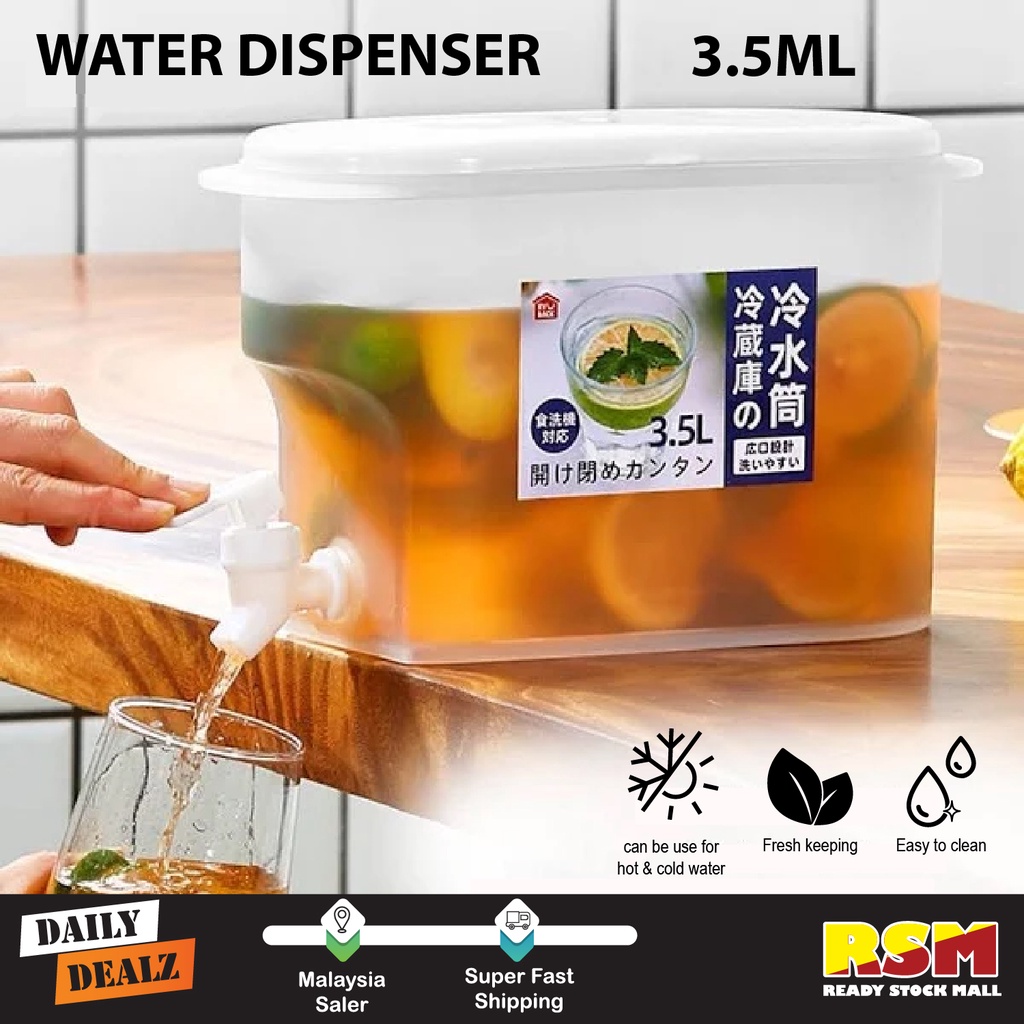 3.5L Transparent Water Dispenser Jug Drinking Water Bottle With Tap Beverage for Fridge / Bekas ...