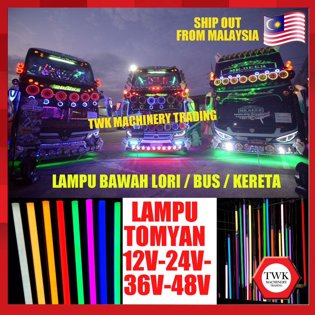 TWK CAR LED TRUCK LORI lampu tomyam 12v 24v LAMPU TOMYAM VIRAL 48INCH AKSESORI LORI LAMPU TUBE ...