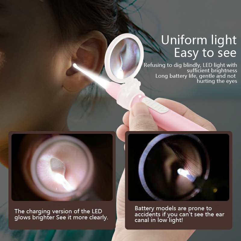 【Ready stock】Ear Cleaner Otoscope Ear Wax Removal Tool Curette Light ...