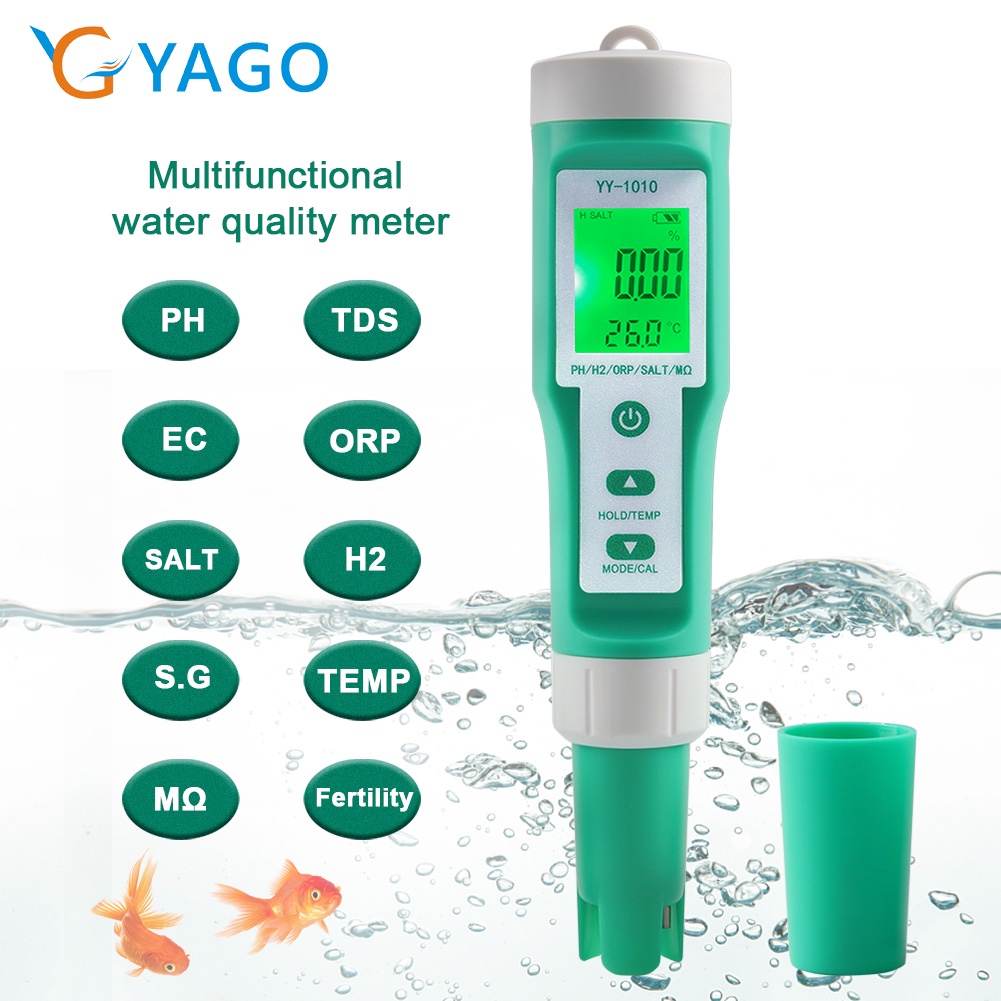[Latest spot] 10 in 1 water quality test pen PH/TDS/EC/salinity/TEMP/S ...