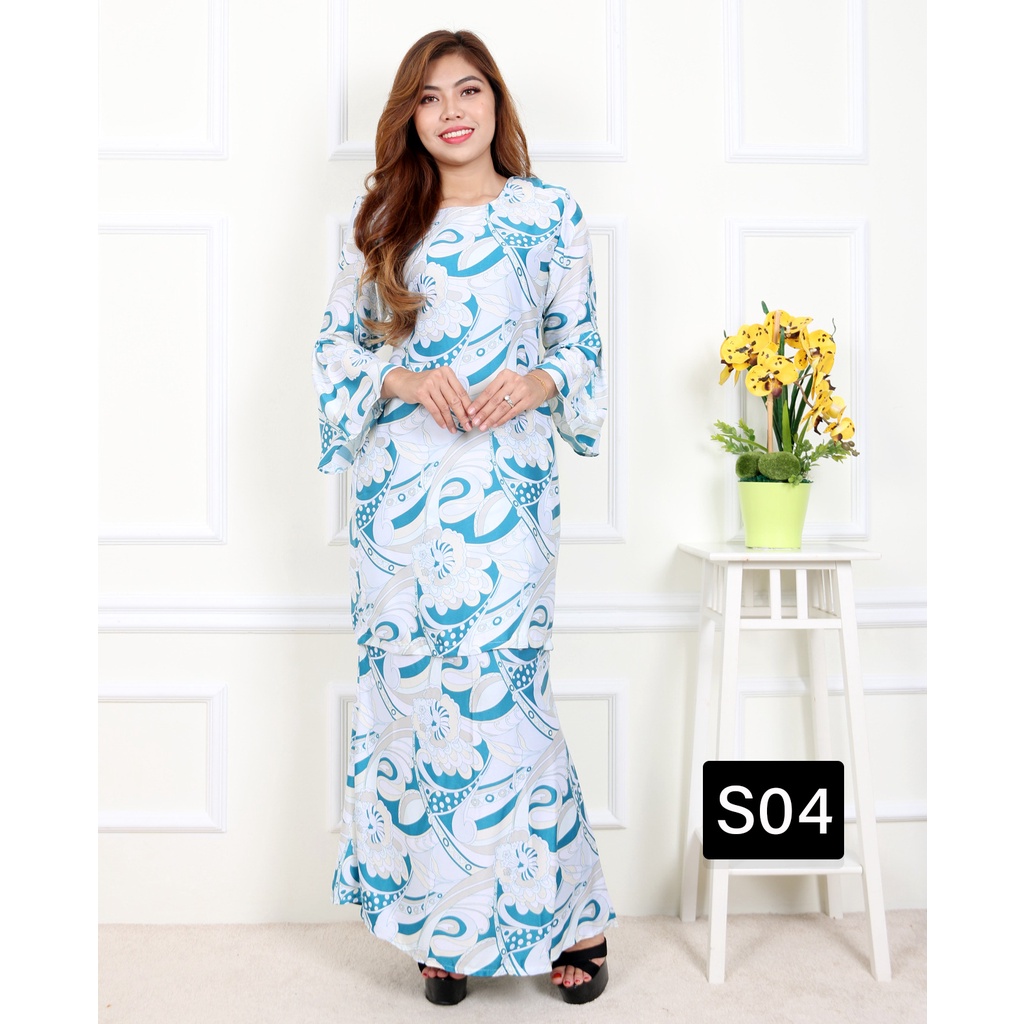 22 Baju Kurung Moden Corak Floral Baju Kurung Printed Shopee Malaysia