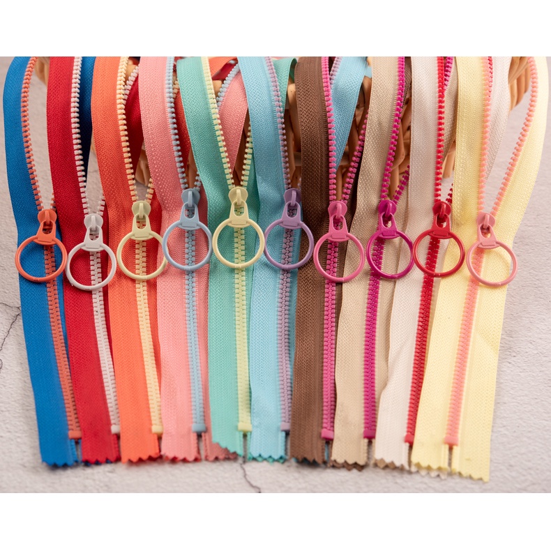 🌸15cm 20cm 30cm 40cm #3 Resin Ring Zip Zipper Jahit Sewing DIY Handmade ...
