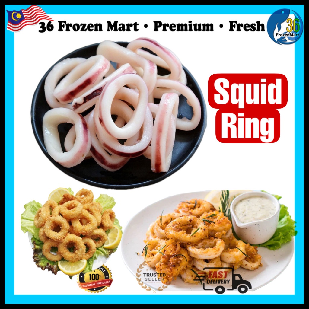 Sotong Ring Squid Ring Calamari Frozen Seafood 1kg Fried Sotong | Shopee Malaysia