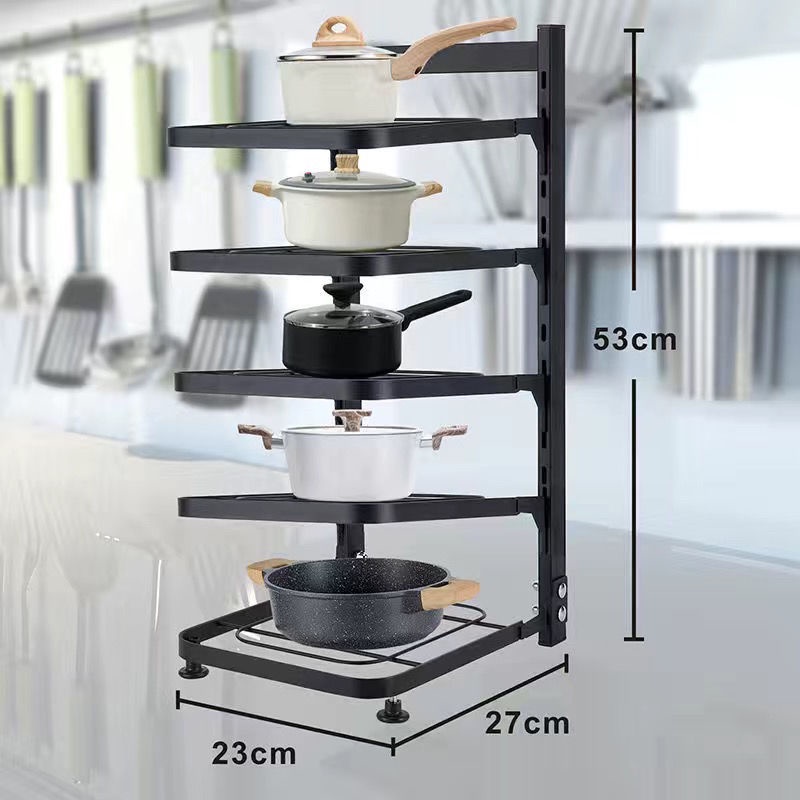 Multi-layer adjustable Adjustable Pan Rack Organizer Stainless Steel ...