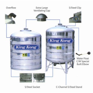 Water Tank Stainless Steel King Kong Tangki Air 白钢 蓄水桶 with stand ...