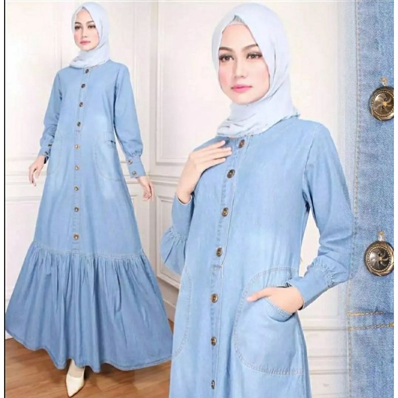 Gamis Jeans Latest Stacking Gamis For Women Modern Gamis Jeans Gamis ...