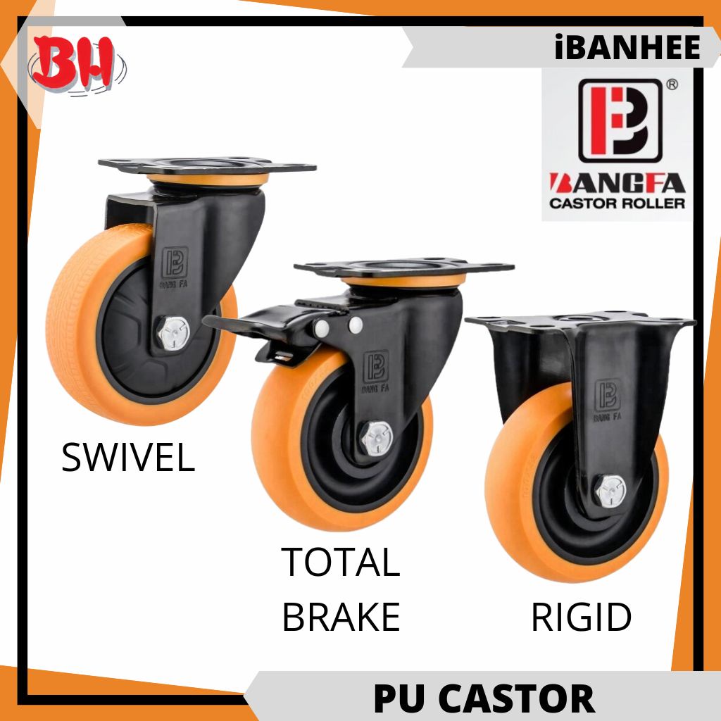 [iBH] HEAVY DUTY PU CASTOR 2" / 3" / 4" / 5" | Shopee Malaysia
