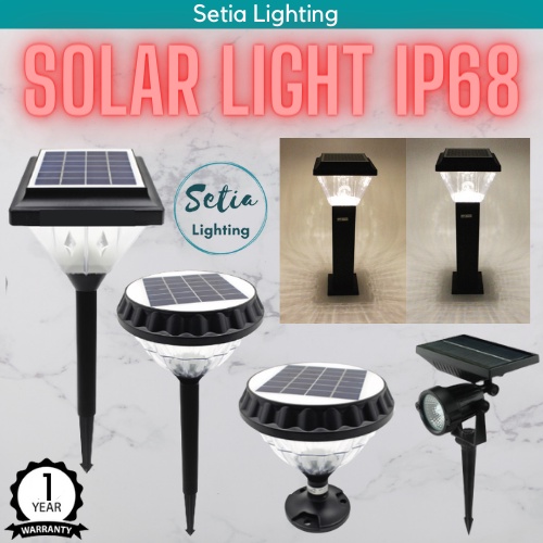 Solar Garden Light Outdoor Stand Lighting Weatherproof Spotlight Lampu ...