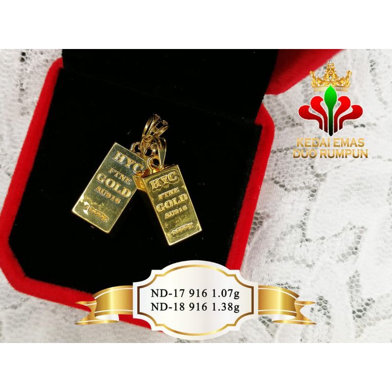 Emas 916 Gold New Version Hard Gold gold bar locket🏅 | Shopee Malaysia