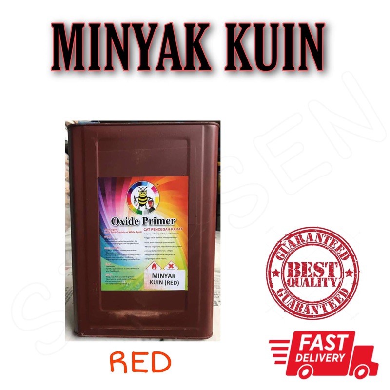 Cat Minyak Kuin Merah 18Litre Cap Lebah Cat Kayu,Oxide Primer Paint Bee ...