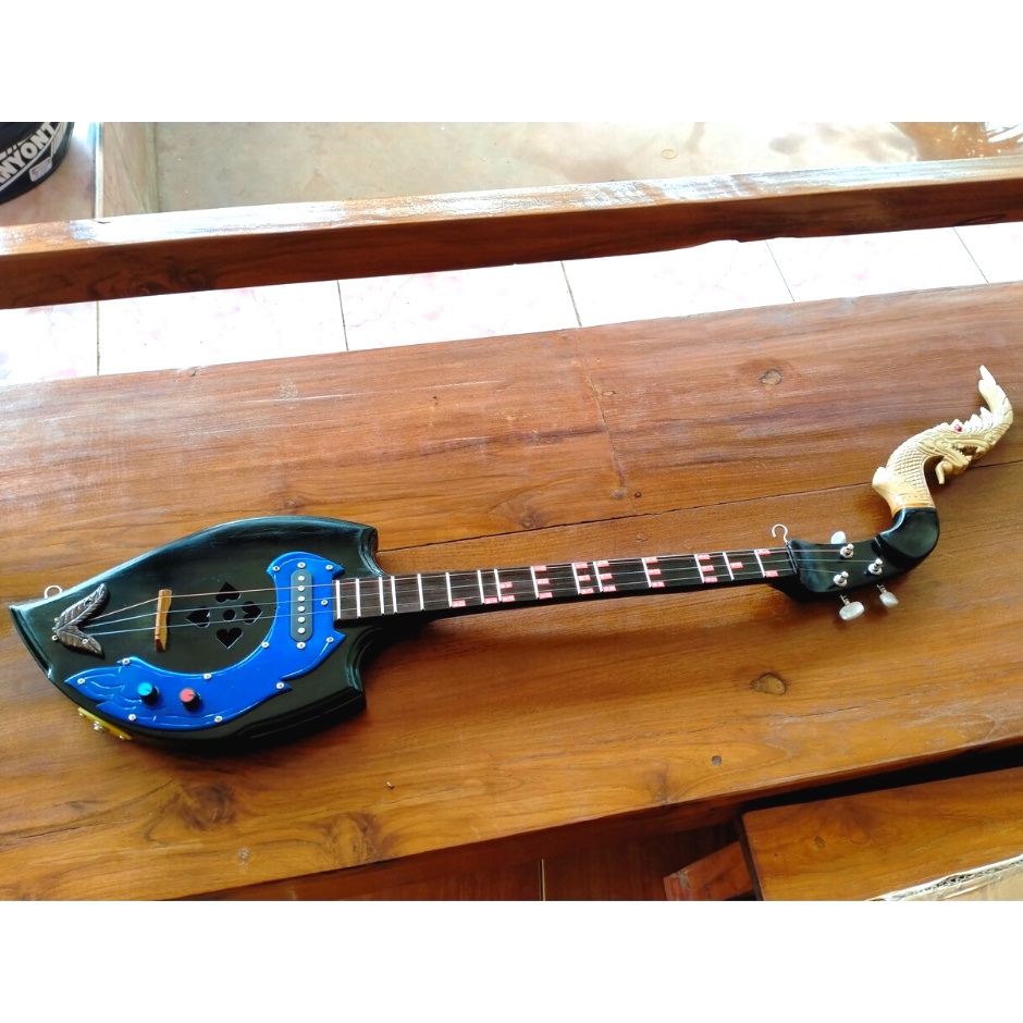 Electric Harp Transparent Bodhi Leaf Shape Black Gloss Sash Pick Manual ...