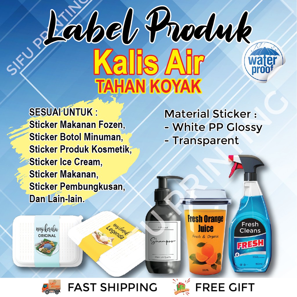 🔥 Waterproof Label Product | 🔥 Tahan Koyak | Stickers Murah | Frozen ...