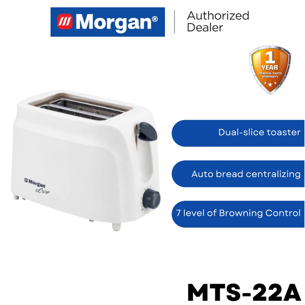 MORGAN TOASTER 750w - DUAL SLICE WITH ANTI DUST COVER [MTS-22A ...