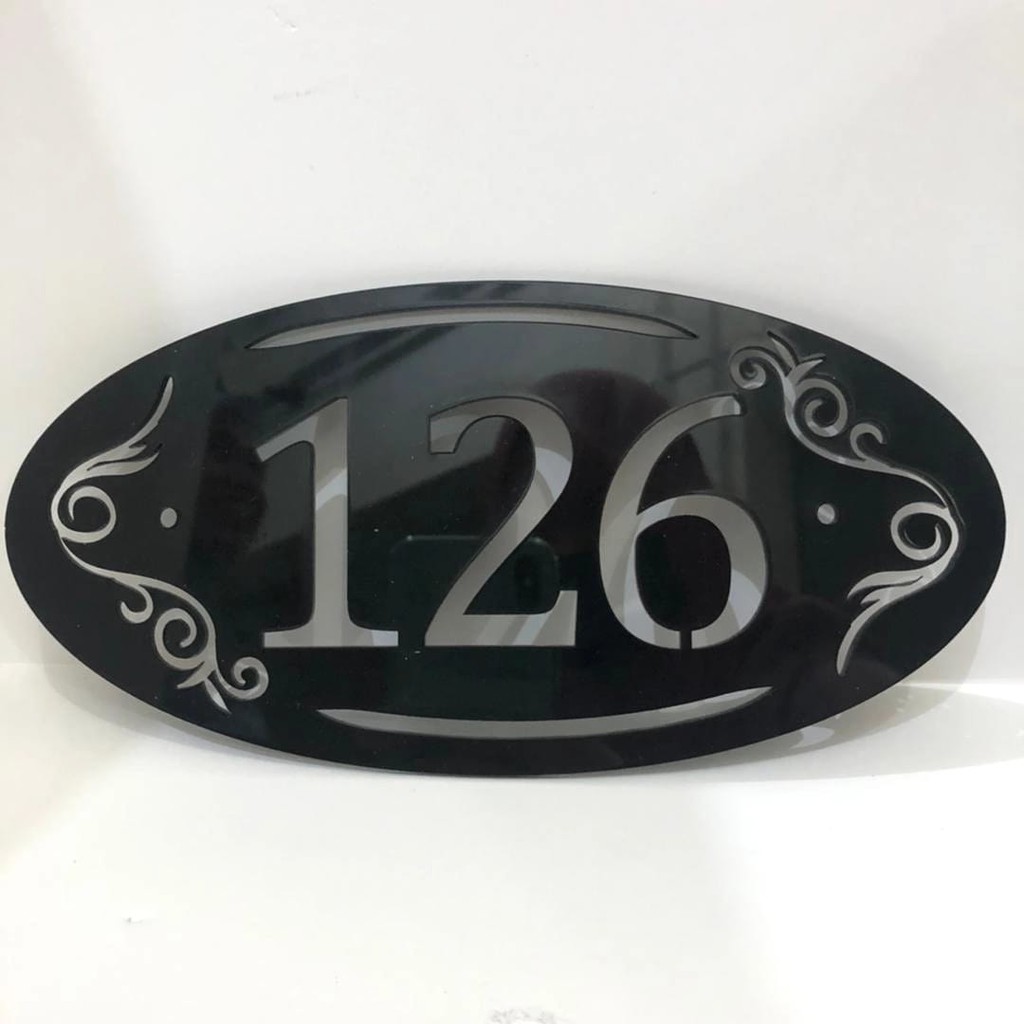 SIGNAGE HOUSE / LABEL ALAMAT RUMAH / ACRYLIC BLACK NUMBERING | Shopee ...