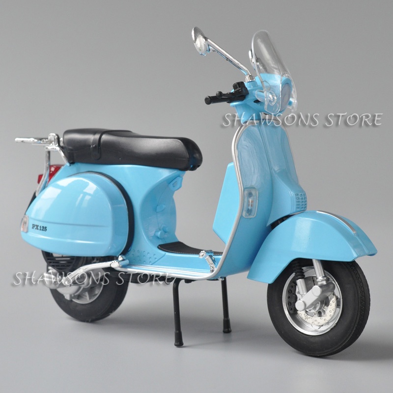 1:10 Scale Diecast Metal Motorcycle Model Toy Scooter Vespa PX125 ...