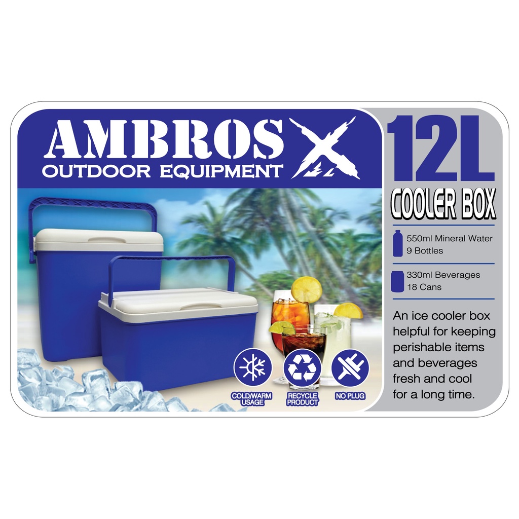 [12L] Ambros X Ice Cooler Box 12 Litres Food & Drinks Storage for ...