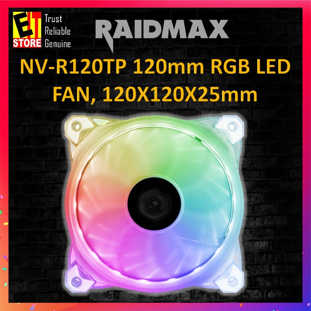 RAIDMAX NV-R120TP 120mm RGB LED FAN, 120X120X25mm | Shopee Malaysia