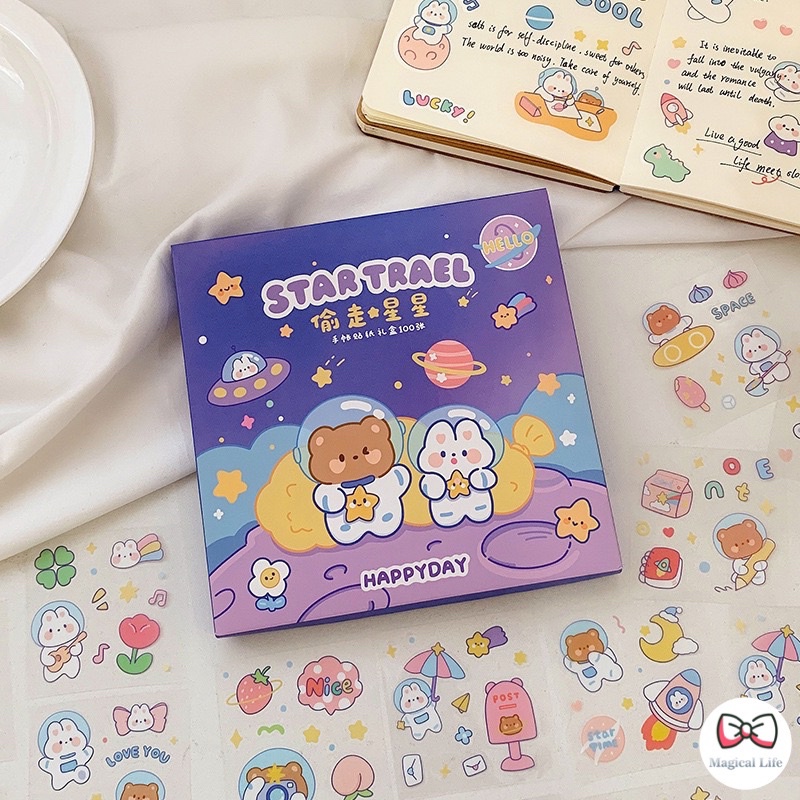 (8’s) Space Planet Cute Transparent Sticker Cartoon Sticker | Shopee ...