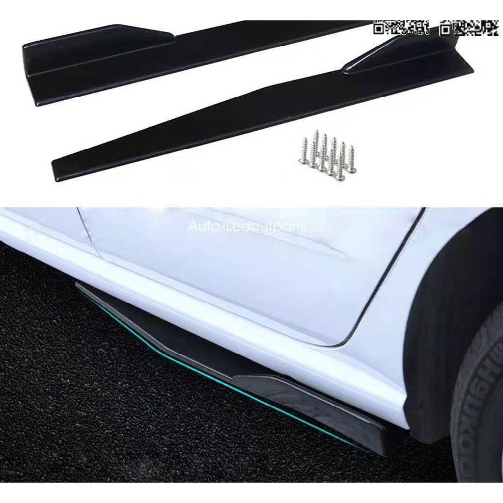 Car Side Skirt Rocker Splitters Diffuser Winglet Wings-GLOSS BLACK ...