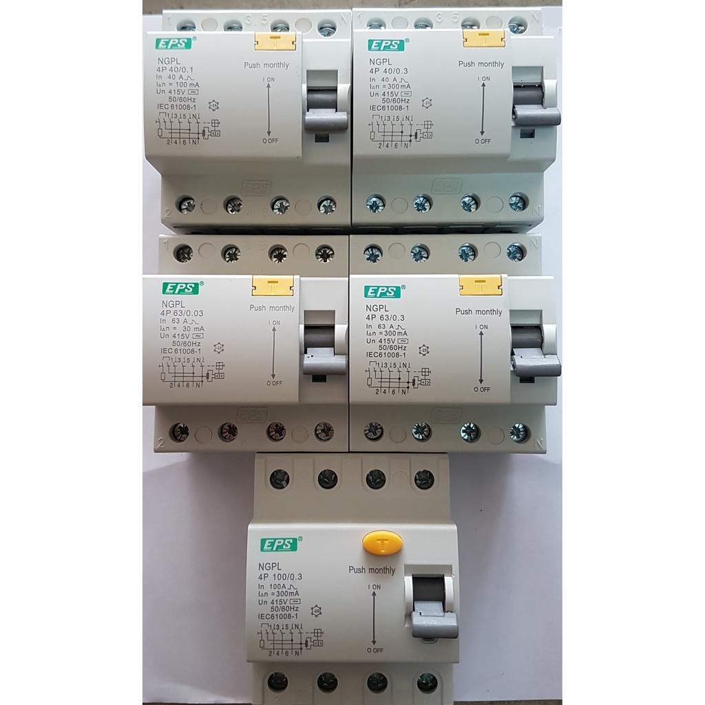 EPS 4Pole RCCB/ELCB (40A 100mA/0.1, 40A 300mA/0.3, 63A 30mA/0.03, 63A ...