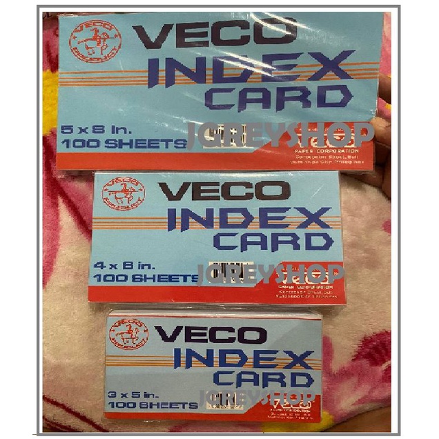 INDEX CARD VECO 5 X 8 / 4 X 8 and 3 x 5 sizes | Shopee Malaysia