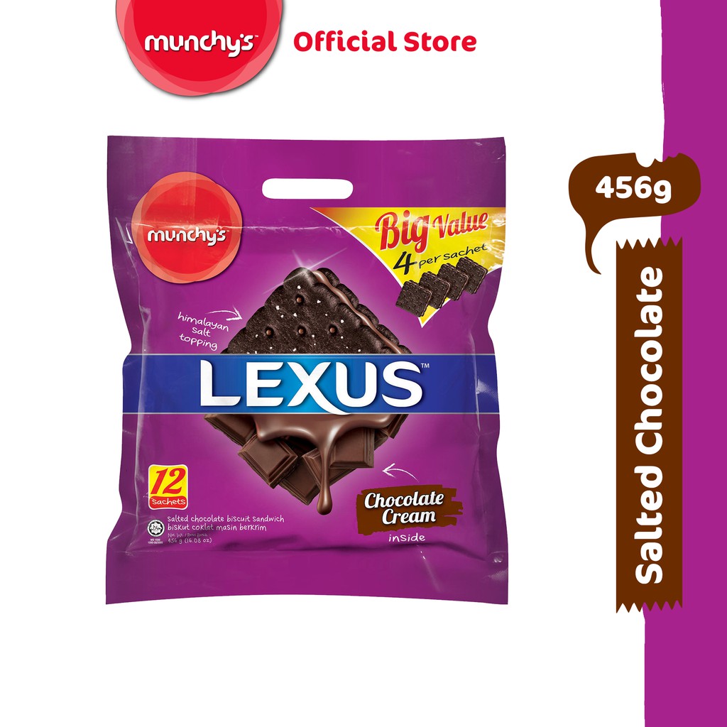 Munchy's LEXUS Sandwich Biscuit - Salted Chocolate (456g) | Shopee Malaysia