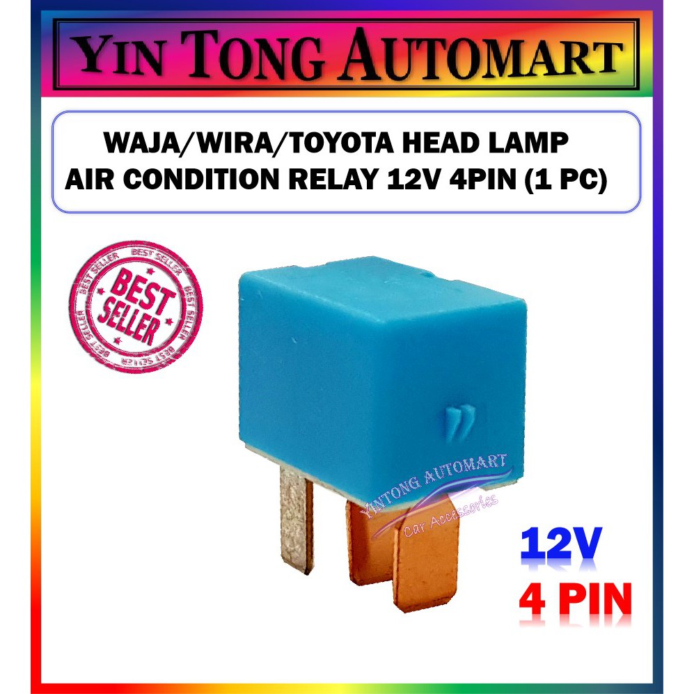 WAJA/WIRA/TOYOTA HEAD LAMP AIR CONDITION RELAY 12V 4PIN (1 PC ...