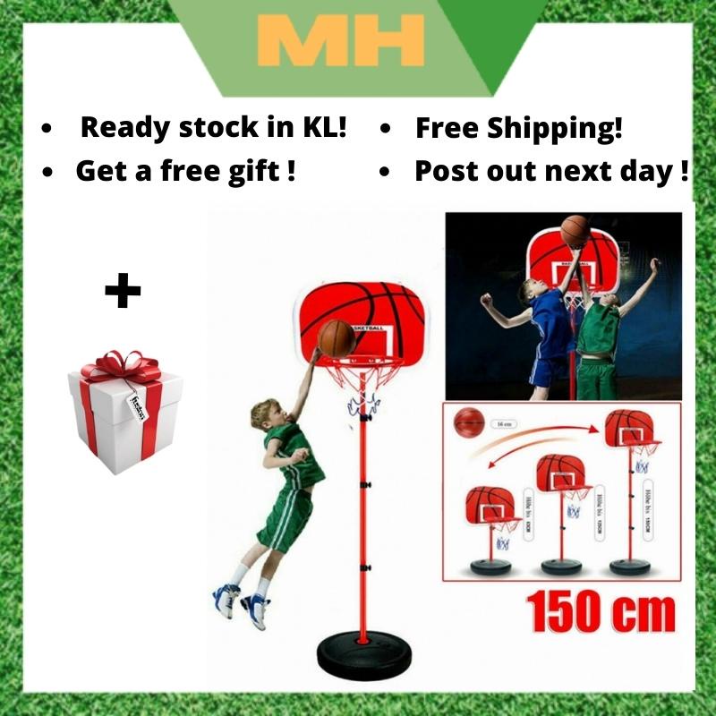 Kid Basketball Stand Toy Height Adjustable 150 cm System Backboard Net ...