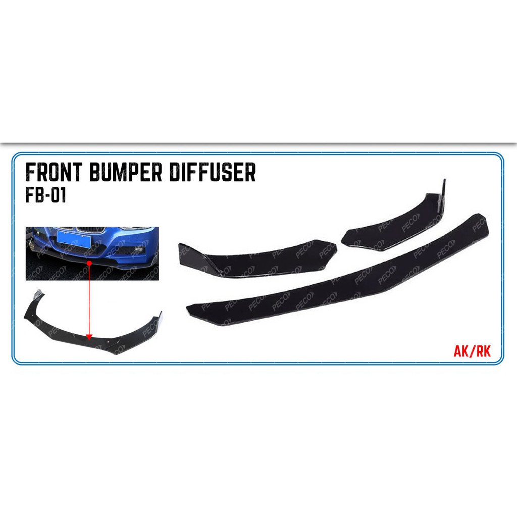 UNIVERSAL FRONT BUMPER DIFFUSER BODY KIT SPLITTER FOR ALL VEHICLE ...