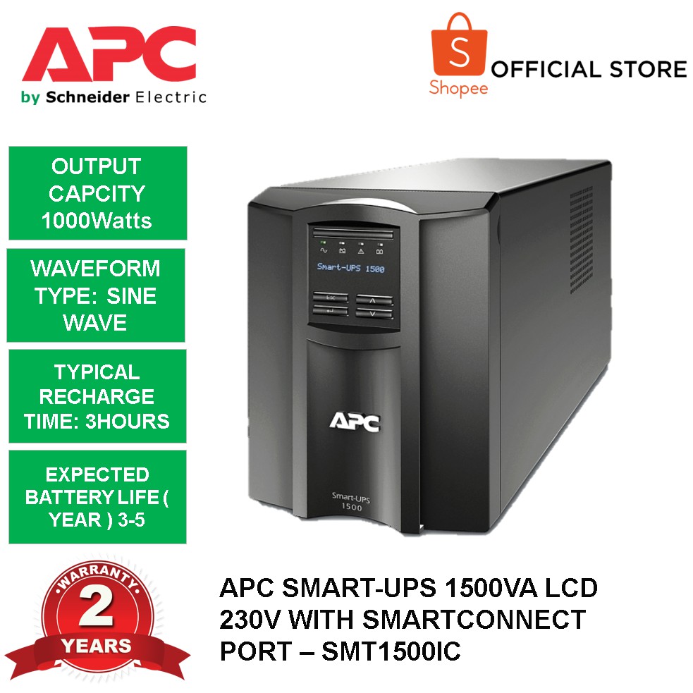 APC Smart-UPS 1500VA LCD 230V with SmartConnect SMT1500IC | Shopee Malaysia