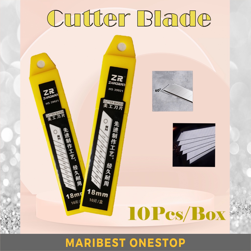 18mm Cutter Blade 10Pcs Per Box Utility Knife Blade Refill Replaceable ...