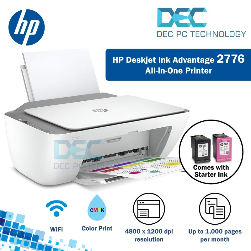 HP Deskjet Ink Advantage 2776 All-In-One Printer (Print, Scan, Photostat, Android mobile phone ...