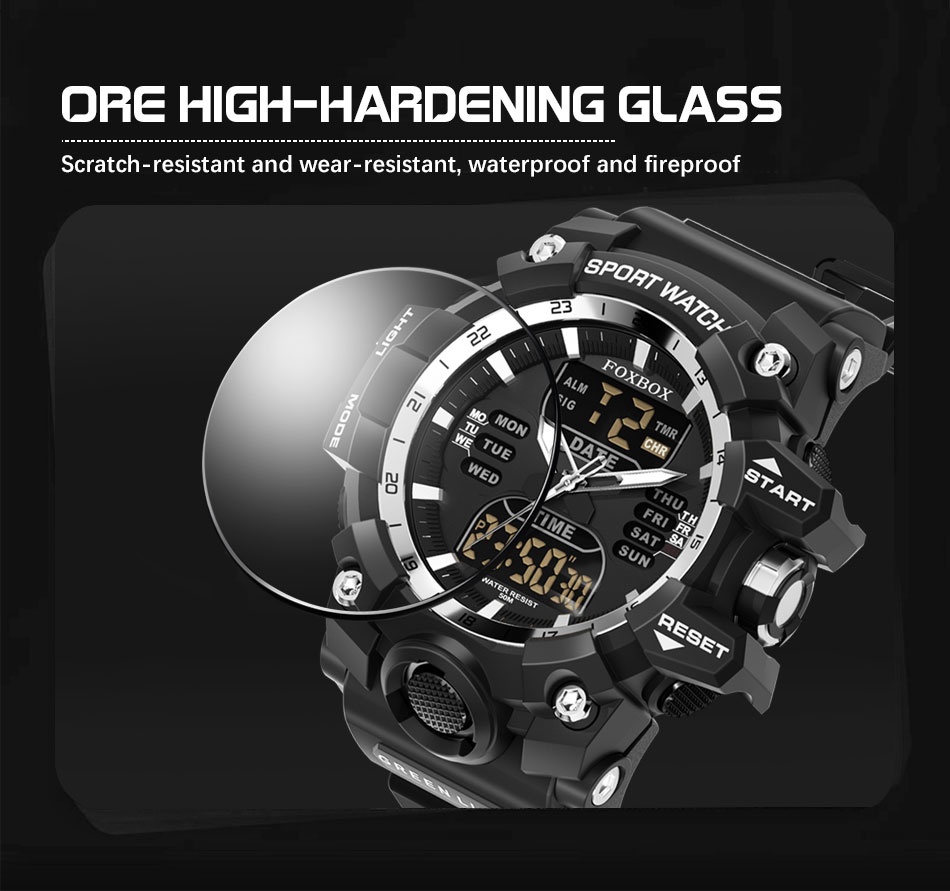 FOXBOX Original Electronic Digital Watch Men Electronic Sport ...