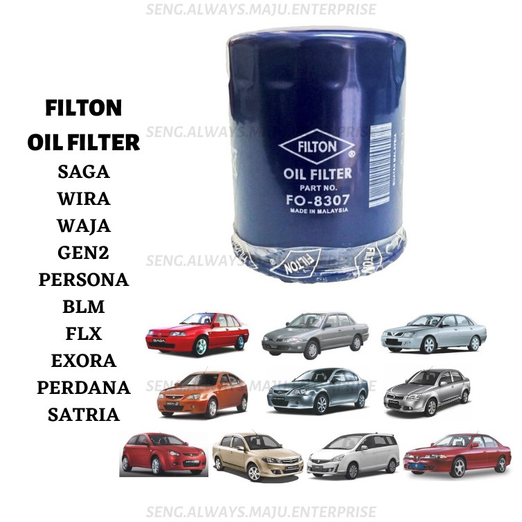 FILTON Oil Filter FO-8307 (SMALL) - PROTON Saga, Wira, Exora, Gen2 ...